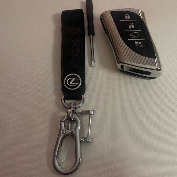 Other | Lexus Logo Key Fob Keychain Blackleather And Canvas And Fob ...